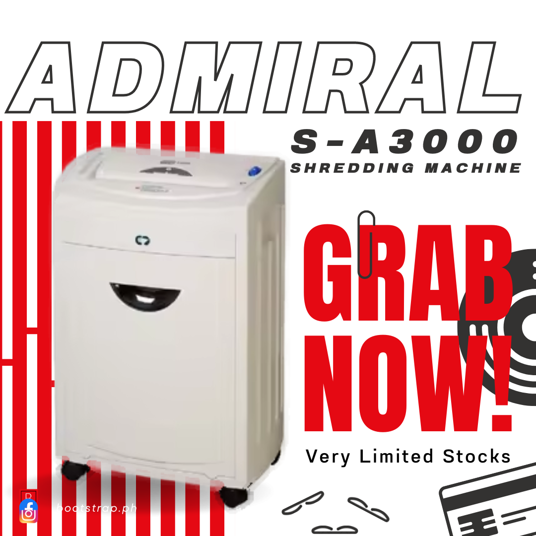 Admiral S-A3000 Paper Shredder Machine - Bootstrap Philippines Inc.